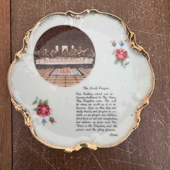 Vintage | Accents | Vintage The Lords Prayer Small Decorative Gold ...
